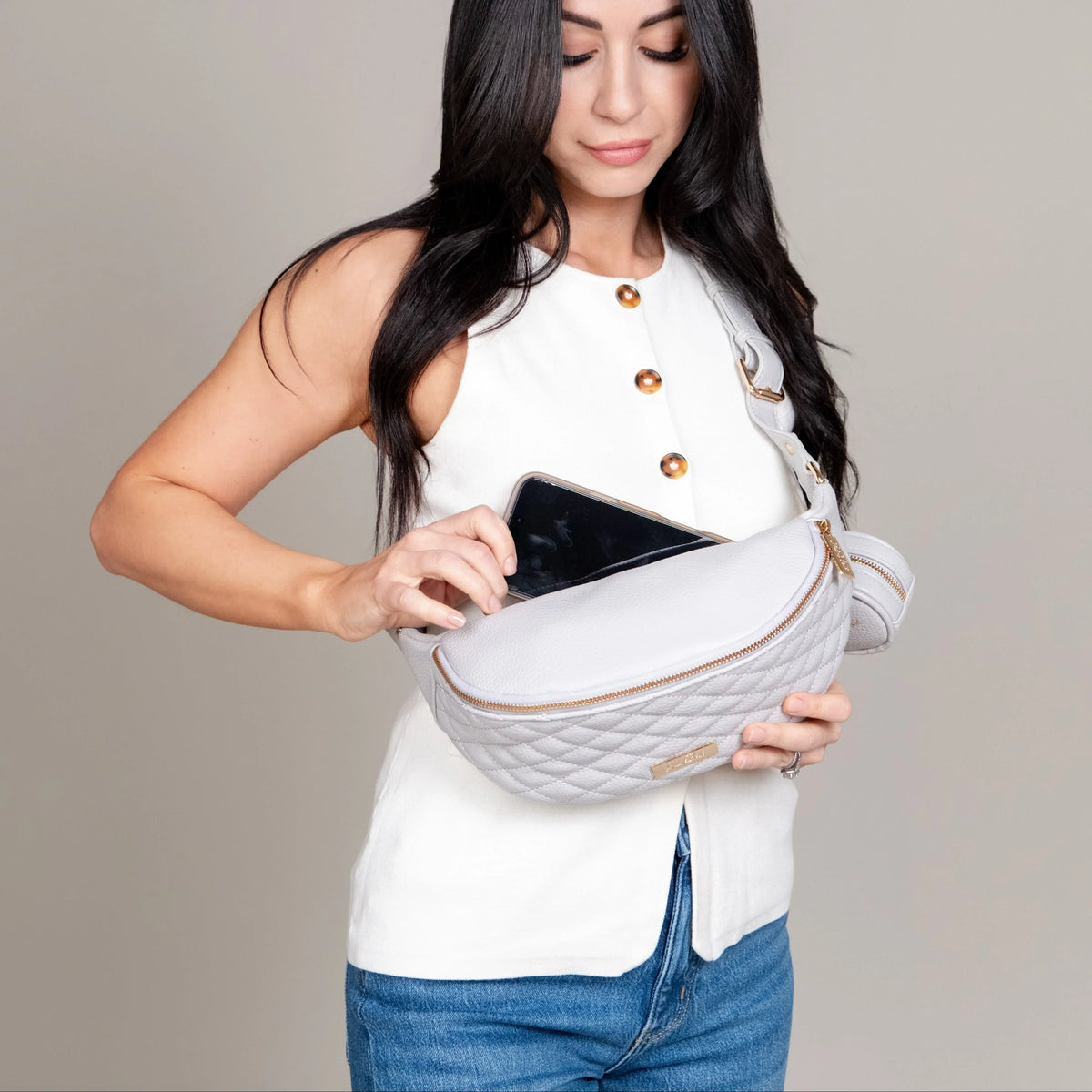Crossbody Bag: Luxury Vegan Leather Monaco Sling Bag for Moms
